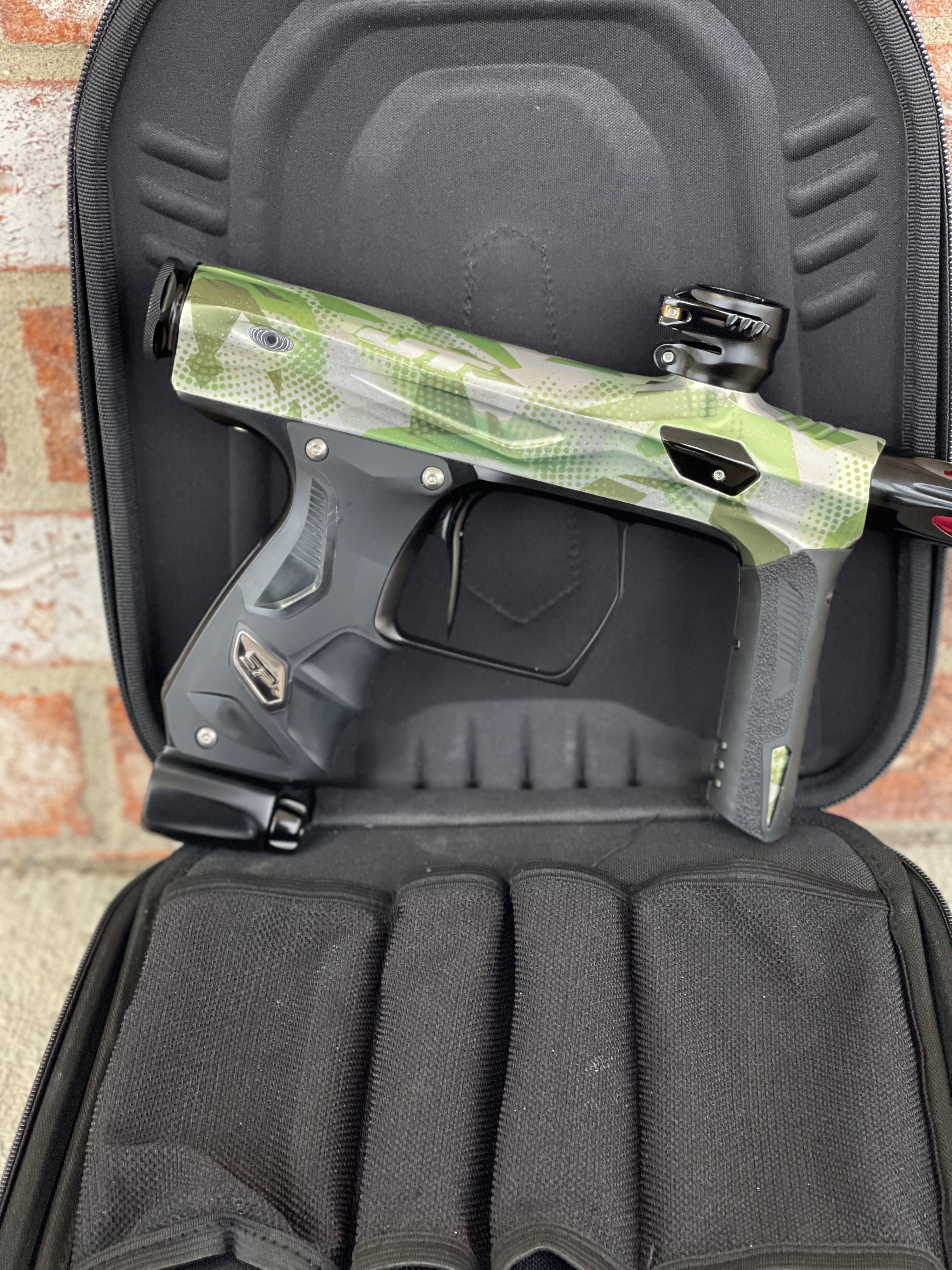Used Shocker Amp Paintball Gun - JT Edition Scrambles Green w/ SSC Sof ...