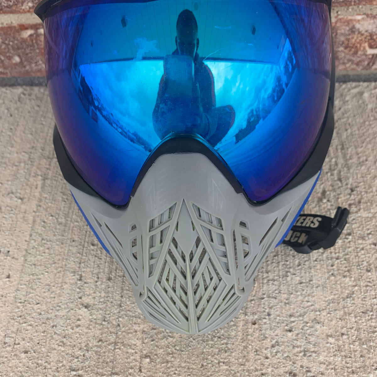 Used Bunker Kings CMD Paintball Mask- Gray/Blue