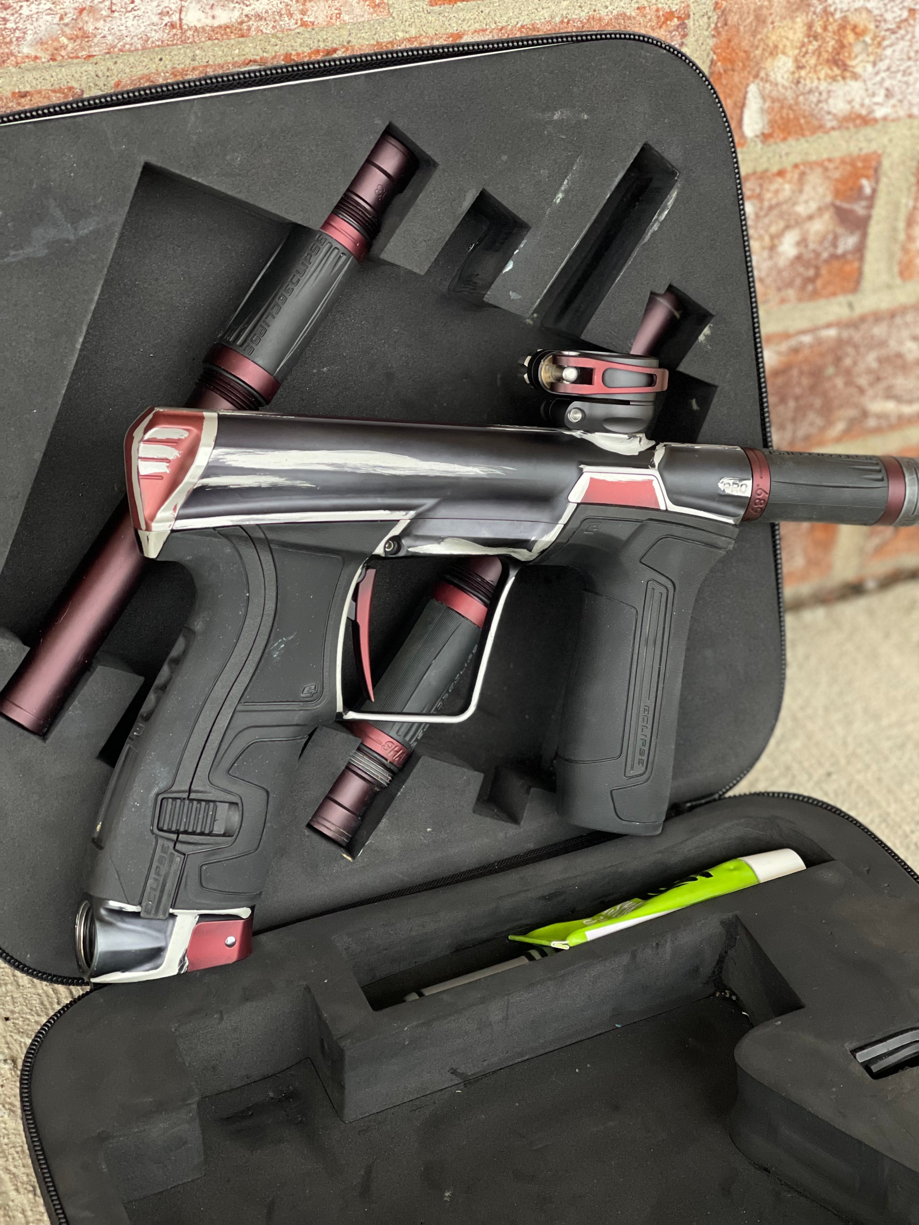 Used Planet Eclipse CS2 Pro Paintball Gun - Custom Anno Black/Red/Whit – Punishers Paintball